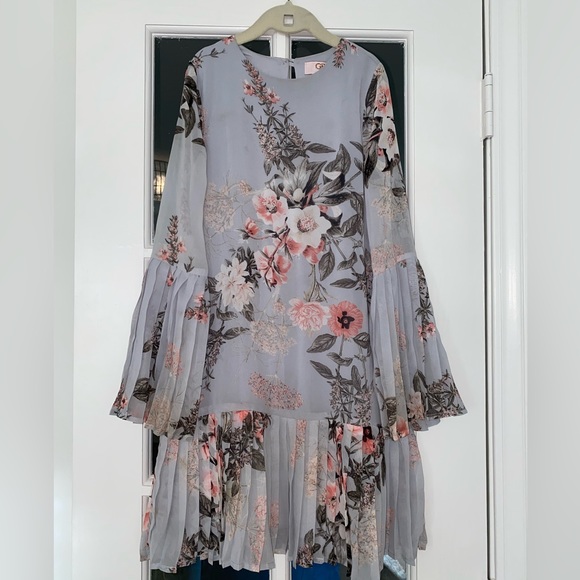 Gianni Bini | Dresses | Baby Blue And Floral Midi Long Sleeve Gianni ...
